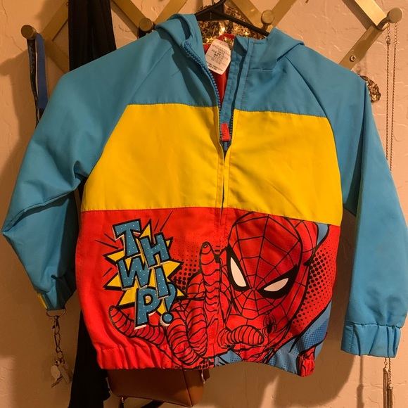 Disney | Jackets & Coats | Spiderman Lightweight Rain Wind Jacket ...